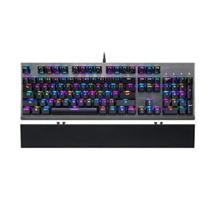 gaming keyboard gaming keyboard 104 keys blue switch anti-ghosting rgb backlit mechanical gaming wired keyboard full color backlit system mechanical gaming keyboard ( color : black , size : one size )