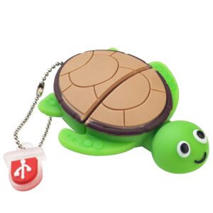 leizhan cute turtle flash drive 32gb cartoon sea animal thumb drive character computer usb memory stick pendrive gift for kids, teacher, friends