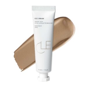 cle cosmetics ccc cream (warm medium light 203 / spf 50) - color correcting cc cream with sunscreen - lightweight, hydrating, light to medium coverage foundation - bb & cc cream hybrid - 1 fl oz