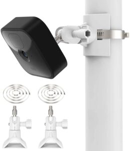 blink camera pole mounting bracket, lyeiaa all-new blink outdoor blink xt2 wall mount bracket holder, applicable pipe diameter size 1.18-7.87 inch (30mm-200mm) (2 pack-white)