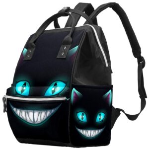 inhomer scary cheshire cat vampire face diaper bag travel mom bags nappy backpack large capacity for baby care