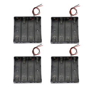 pngknyocn 18650 battery clip, 4 slots 3.7v diy battery storage box in series plastic batteries case youcheng for 18650 battery with connect lead(4-pack)