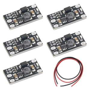 daoki 5pcs mini dc-dc boost converter module 3v 3.2v 3.3v 3.7v 5v 9v to 12v step-up voltage regulator power supply module with 24awg cable