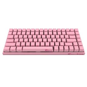 teerwere gaming keyboard 84 key side printed pbt keycaps cherry mx switch pink mechanical gaming keyboard compact layout mechanical gaming keyboard (color : pink, size : blue switch)