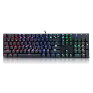 teerwere gaming keyboard 104 key usb wired rgb backlit mechanical gaming keyboard outemu blue switch abs keycaps mechanical gaming keyboard (color : black, size : one size)