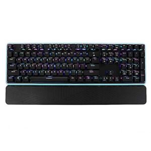 teerwere gaming keyboard ergonomic design 108 key rgb side backlit mechanical gaming keyboard with wrist pad abs keycaps mechanical gaming keyboard (color : black, size : brown switch)