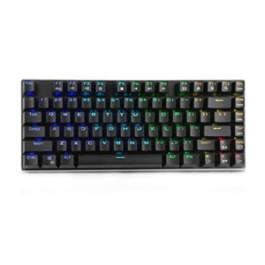 teerwere gaming keyboard 81 key usb wired rgb backlit blue switch mechanical gaming keyboard abs keycaps mechanical gaming keyboard (color : black, size : one size)