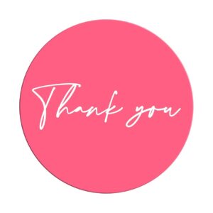 round thank you stickers, thank you sticker supplies for business packaging, bubble mailers & bags (1.5'', light red)