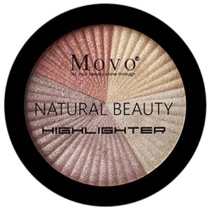 movo highlighter palette highlighter powder makeup palette 5 shades glow bronzer face illuminator makeup palette kit(bronzer)