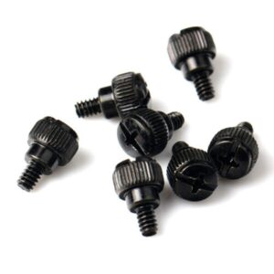 fastrohy 20pcs pc computer case thumbscrews 6-32 thumb screw, black