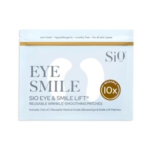 sio beauty eye & smile lift - eye & smile anti-wrinkle patches 2 week supply - overnight smoothing silicone patches for wrinkles and fine lines