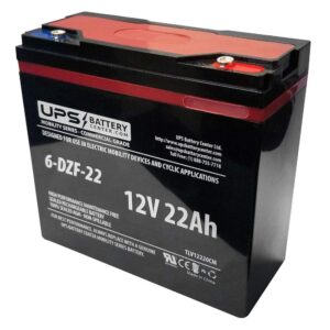 12v 22ah 6-dzf-22 sealed lead acid replacement battery (6-dzm-22) for electric go kart, bike, e-bike & scooters by upsbatterycenter®