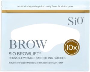 sio beauty browlift forehead anti-wrinkle patch - rapid overnight reusable silicone patch to reduce furrows, expression lines, and creases