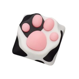 hfsecurity colorful cute milk caws siam cat paw design keycaps for cherry mx switch mechanical gaming keyboard abs soft silica gel key caps (milkcowcatkeycaps)