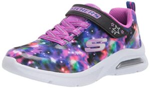 skechers girls microspec max - spiral galaxy sneaker, blue multi, 4