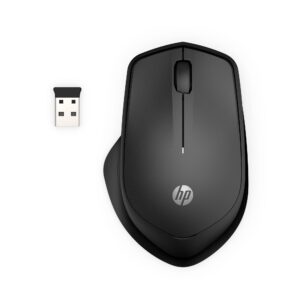 hp wireless silent 280m mouse - ergonomic right-handed design, 18 month battery life, and 2.4ghz reliable connection - works for computers and laptops - far quieter clicks than most mice,black