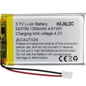 hxjnldc dc 3.7v 1300mah 503759 rechargeable lithium polymer replacement battery for diy 3.7-5v electronic product, mobile energy storage power supply