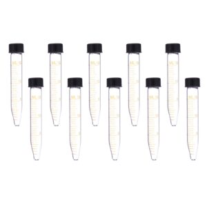 ultechnovo 10pcs conical centrifuge tubes 15ml glass test tubes with screw cap for laboratory non - pyrogenic dnase/rnase - free human dna - free