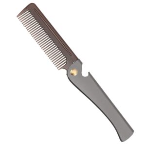 stainless steel folding comb, pocket comb for men and women, black