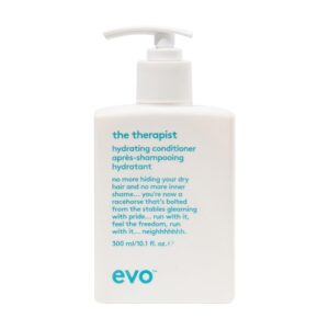 evo the therapist hydrating conditioner - hydrates, strengthen and softens whilst improving shine - protects colour treated dry hair, helps to detangle - 300ml / 10.1fl.oz