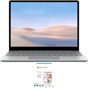 microsoft thj-00001 surface laptop go 12.4 inch intel i5-1035g1 8gb/256gb touchscreen platinum bundle 365 personal 1 year subscription for 1 user