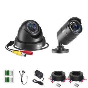 zosi 2pack 1080p bullet dome security camera outdoor indoor (hybrid 4-in-1 hd-cvi/tvi/ahd/960h analog cvbs), ir night vision, weatherproof cctv camera