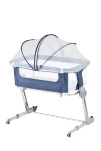 unilove hug me plus 3-in-1 baby bassinet, bedside sleeper, travel bassinet for newborn, airflow blue