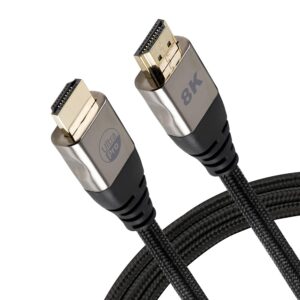 ultrapro 8k hdmi 2.1 cable, 6ft. high speed 48gbps, 8k @ 60hz, 4k 1440p 1080p @ 120hz, hdr vrr earc qms, compatible with ps5 xbox series x roku tv, streaming, tv, monitor, all hdmi devices, 57347