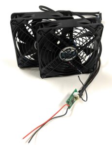 coolerguys dual 120x120x25mm pwm fans with pwm thermostat controller kit