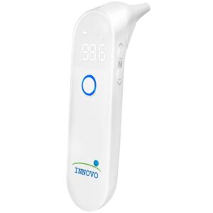 innovo fsa/hsa eligible ie100b reusable infrared digital ear thermometer, professional series, with fever alert detection and 20x disposable probes