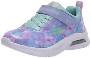 skechers baby girls microspec max - spiral galaxy sneaker, lavendar/multi, 11.5 little kid us