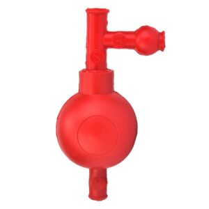 rubber pipette filler labware rubber suction bulb filling ball with 3 valves pipettor accessory for chemistry labware(red)