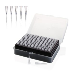 maccx disposable filtering pipette tips, universal filter pipette tips, 960pcs of vol. 10 μl, molded graduation, 96 tips/rack x 10 racks, ptf010-960