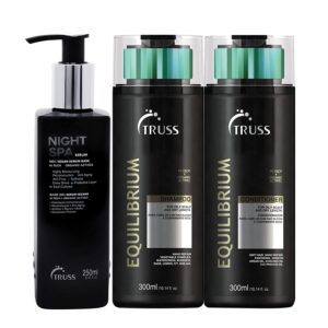 truss night spa hair serum bundle with equilibrium conditioner and shampoo set