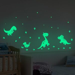 glow in the dark stickers,2 pack dinosaur stickers decor for boys kids bedroom,wall stickers for living room decorations