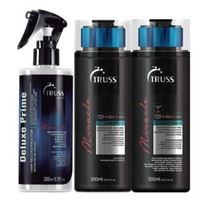 truss deluxe prime hair treatment bundle with miracle shampoo and conditioner set and hair mask