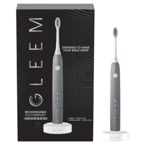 gleem rechargeable electric toothbrush, slate gray