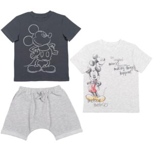 disney mickey mouse baby boys french terry t-shirt & shorts set 18 months