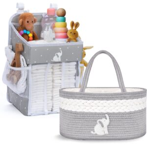 cradle star hanging diaper caddy organizer and baby diaper caddy organizer - baby shower idea for boys and girls bundle