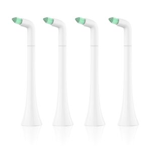 interdental replacement toothbrush heads for philips sonicare click-on brush head system, for cleaning braces/between teeth/back teeth (4-pack, white)