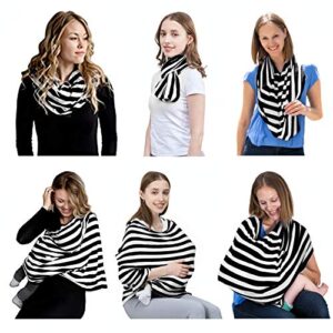 jeanishiel nursing cover breastfeeding scarf - baby multi use car seat canopy for girls and boys, infant stroller cover, light blanket (black)