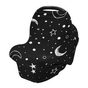 nursing cover breastfeeding scarf night sky moon stars - baby car seat covers, stroller cover, carseat canopy (11eb11i)