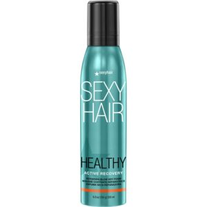 sexyhair healthy active recovery repairing blow dry foam, 6.8 oz | up to 99% breakage reduction | helps repair | all hair types