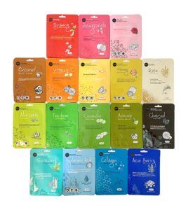 celavi essence facial sheet face mask variety set (17-packs) classic korean skincare