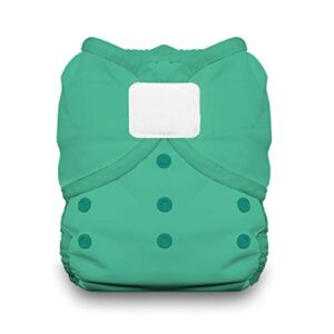 thirsties duo wrap reusable cloth diaper cover, hook and loop closure, seafoam size one (6-18 lbs)