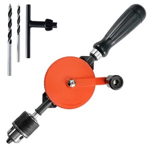 ocr hand drill manual crank drill 3/8 inch (1.5mm-10mm) precision chucks hand drill with 2pcs drill bit set for wood plastic acrylic circuit board punching