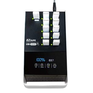 ez dupe soho touch 1 to 10 usb duplicator - multiple usb 2.0/3.0/3.1 thumb drive cloner copier & flash media eraser with touchscreen menu function