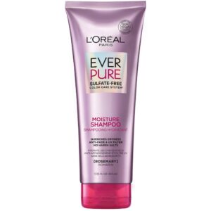 l'oreal paris everpure moisture sulfate free shampoo, hair care for color-treated hair with rosemary botanicals, 11 fl oz