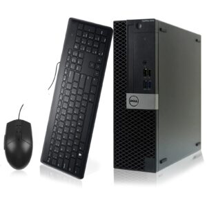 dell 5050 business small desktop computer - quad core intel i5 7th gen, 16gb ram, 256gb ssd, new keyboard, mouse, wifi adapter, windows 10 professional (renewed)