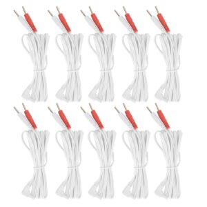 sonew 10pcs tens wire cable, 2.35mm 1.8m 2?in?1 pin type electrode lead wires cable for tens unit physiotherapy machine